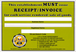 Notice to Issue Receipts/ Invoices (NIRI) | Duran & Duran-Schulze Law